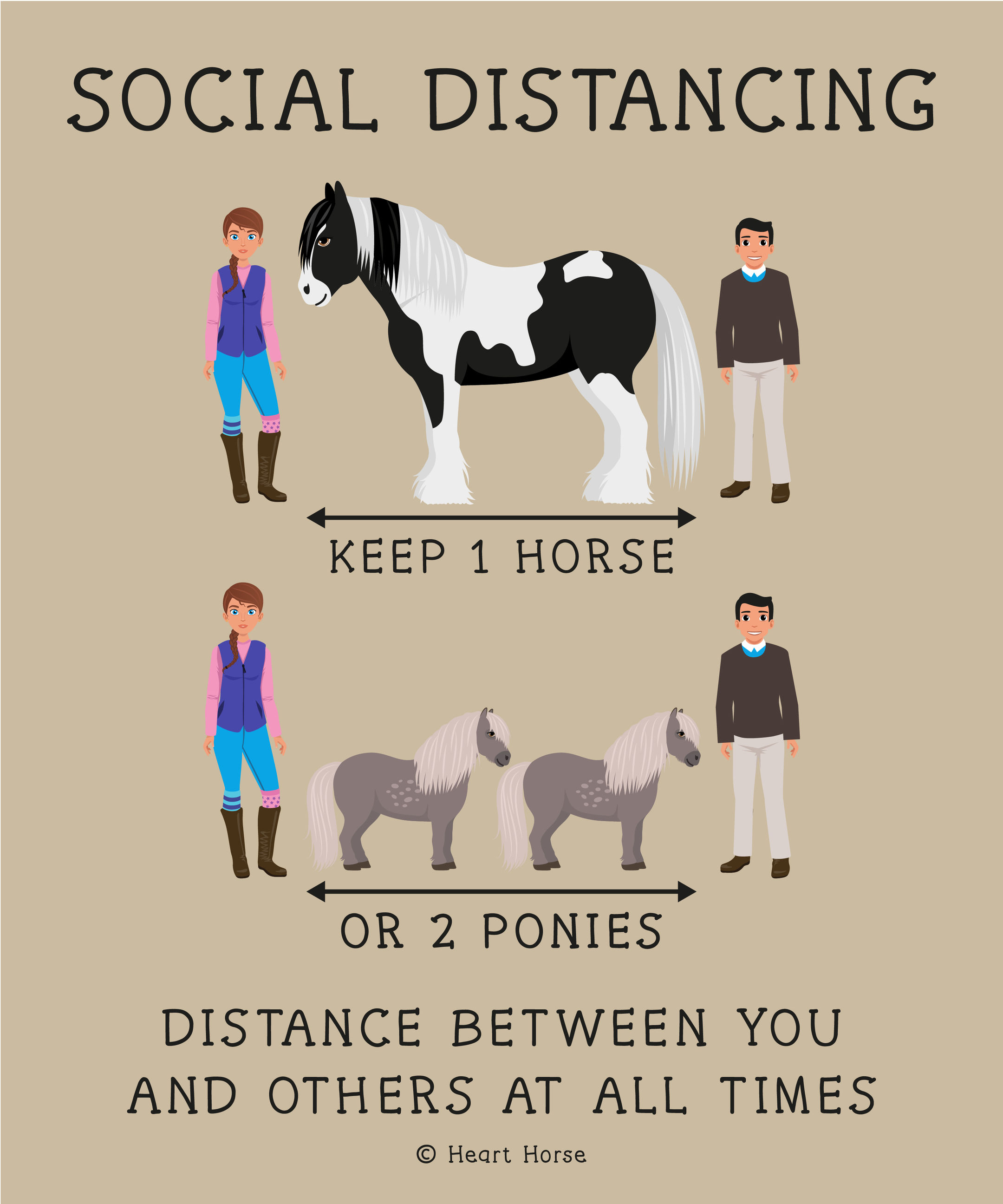 Social Distancing Signs for Stables by Horse SenseAbility