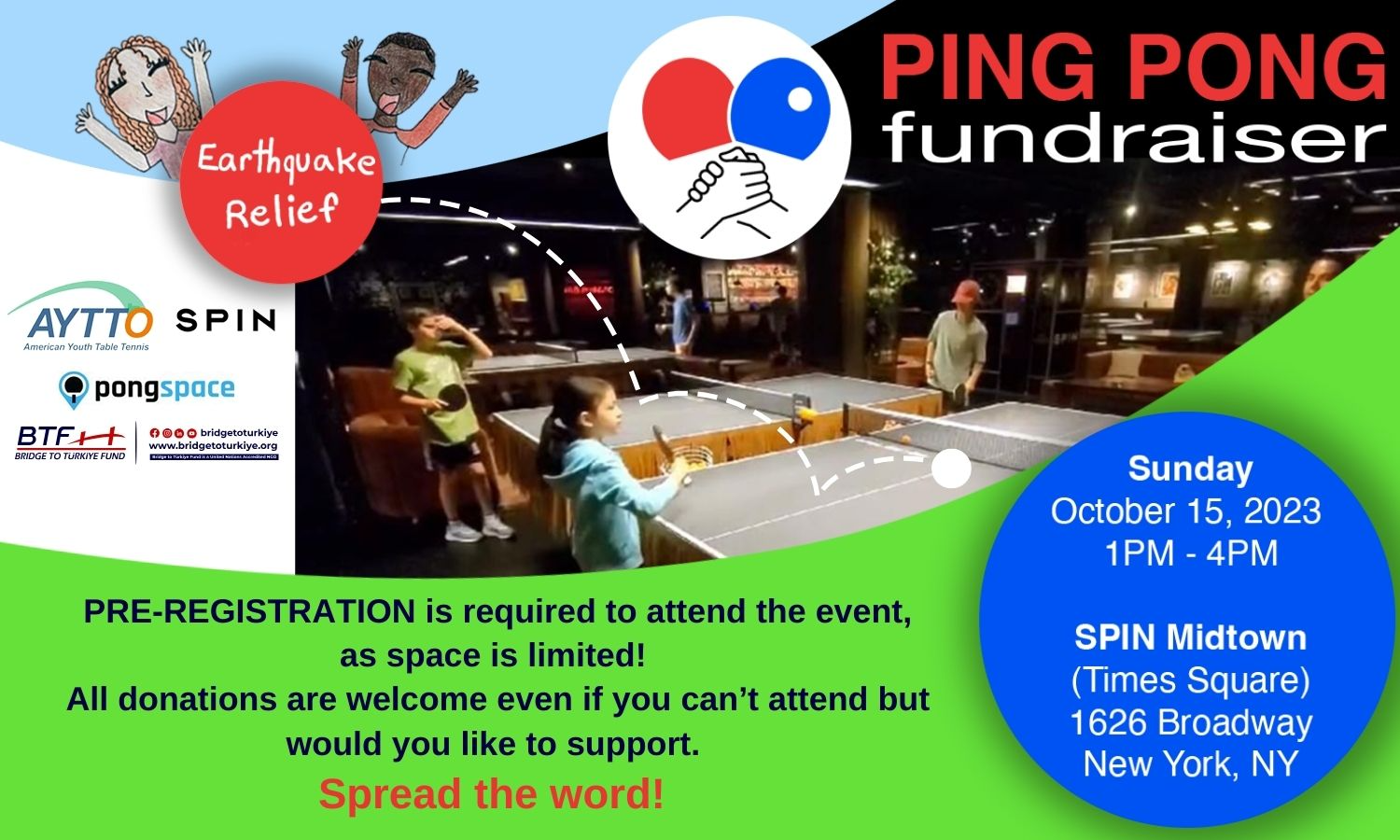 Ping Pong Fundraiser by Earthquake Relief Fund