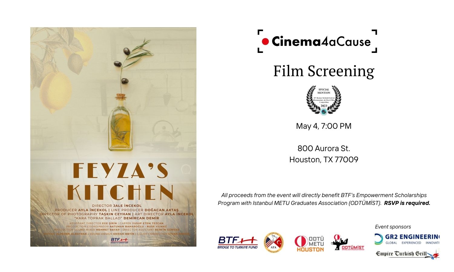 ODTU/ METU Houston Reinauguration Cocktail Reception with Cinema4aCause ...