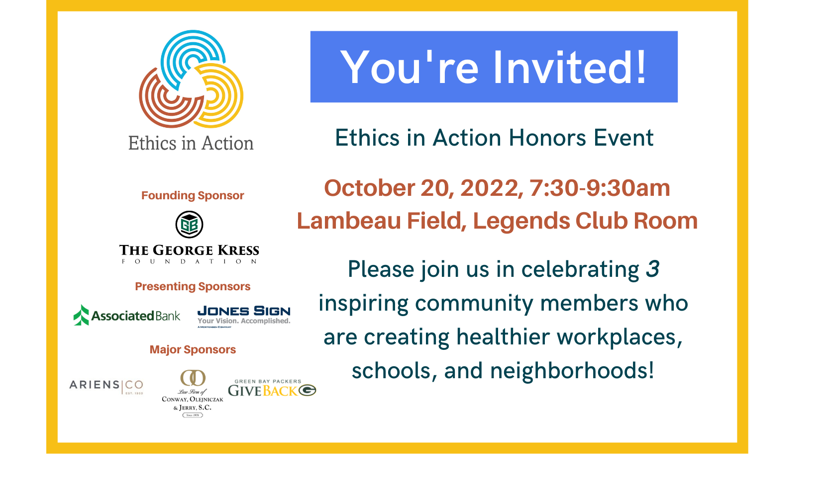 2022 Ethics in Action Honors Event by Foundations Health & Wholeness, Inc.