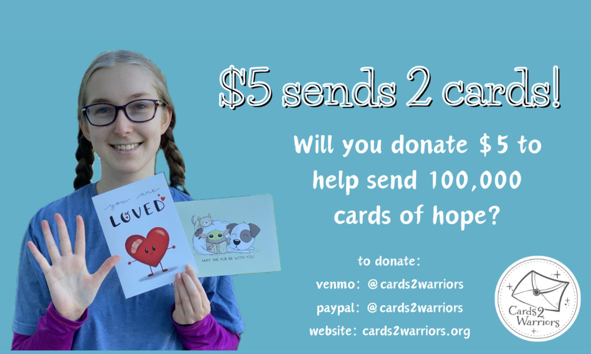 Donate Now | $5 sends TWO cards! by Cards2Warriors Org, inc.
