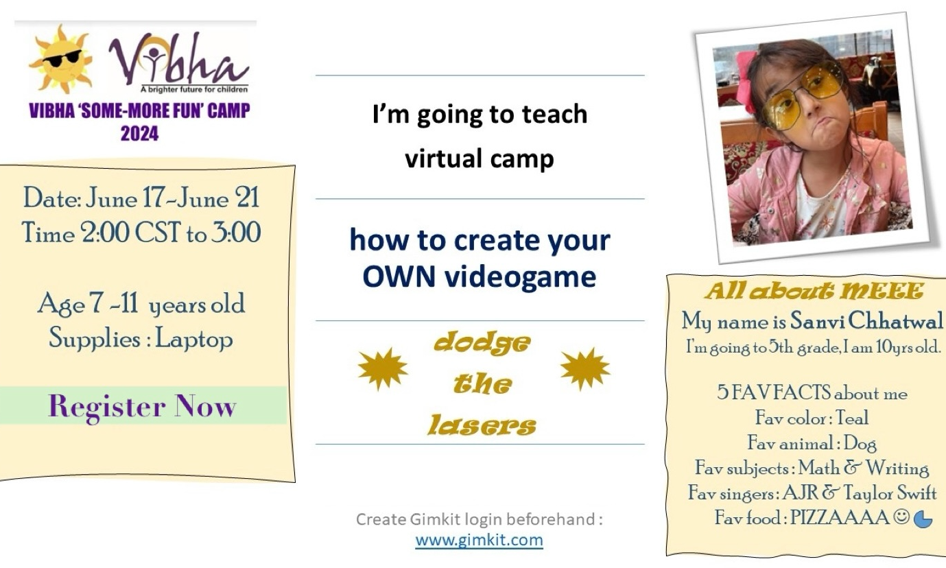 How to create your own Video Game Camp by Vibha-Dallas Donation Campaign