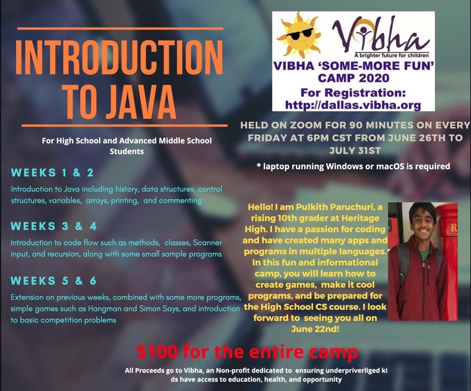 Intro To Java Camp by Vibha