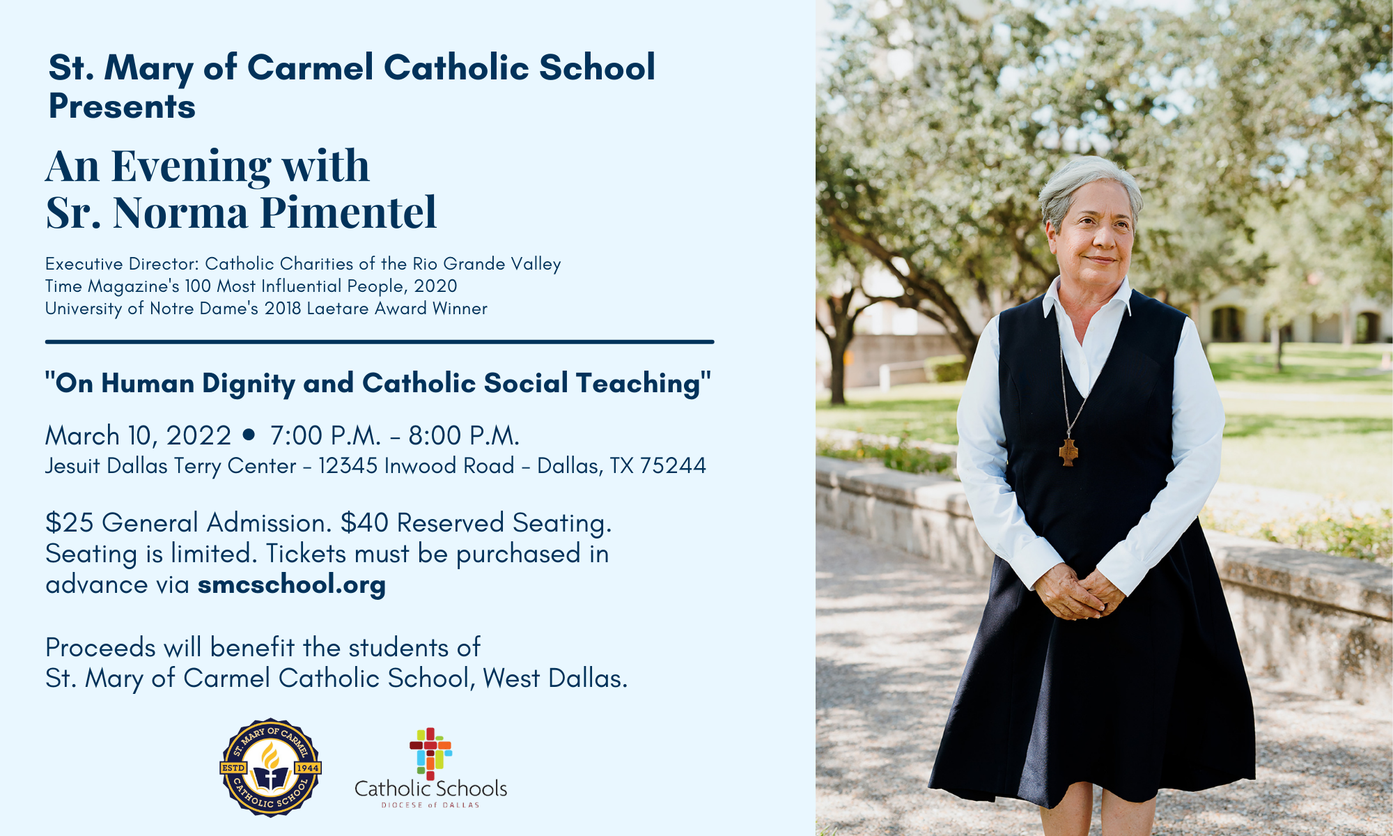 An Evening with Sr. Norma Pimentel by St. Mary of Carmel Catholic School