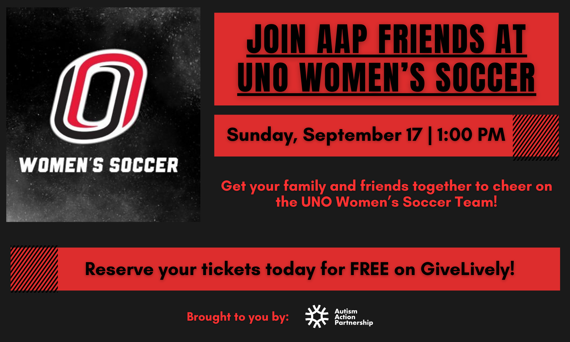 FREE tickets to UNO Women's Soccer by Autism Action Partnership
