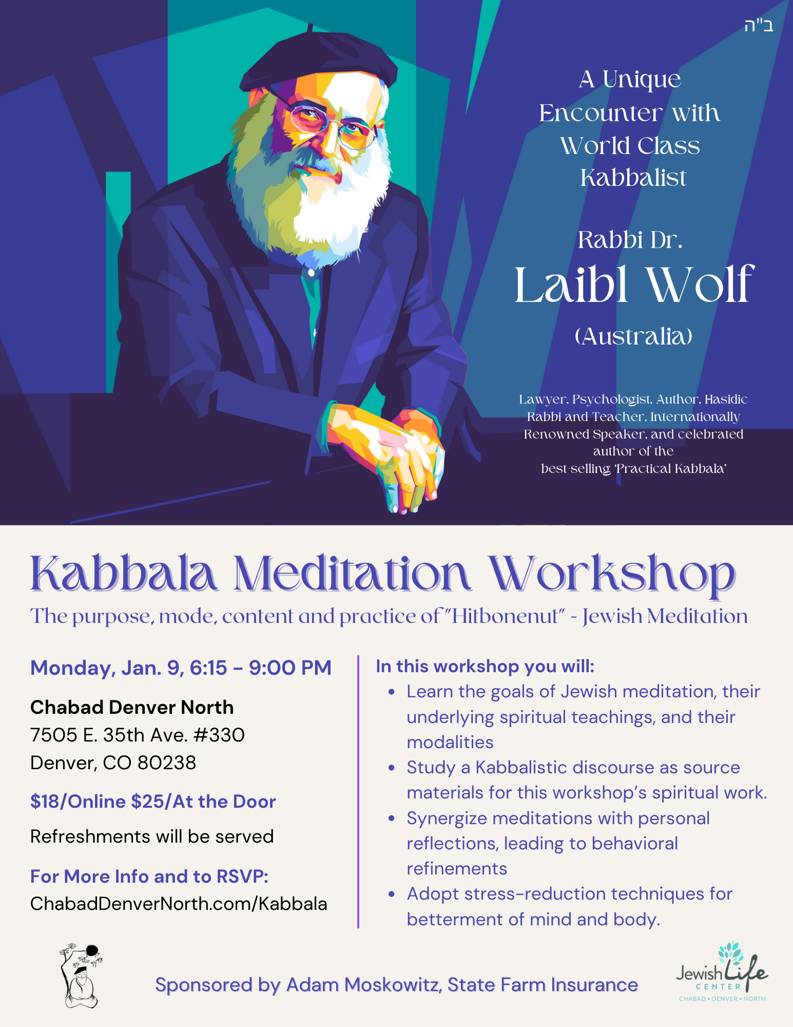 Kabbala Meditation Workshop - Rabbi Laibl Wolf by Chabad Denver North