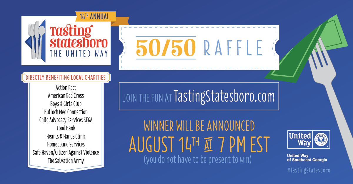 Donate Now | 50/50 Raffle Fundraiser: Tasting Statesboro... the United ...