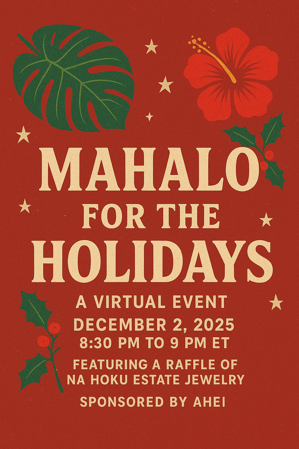 AHEI Mahalo for the Holidays REGISTRATION by ALLIANCE HEALTH EDUCATION ...
