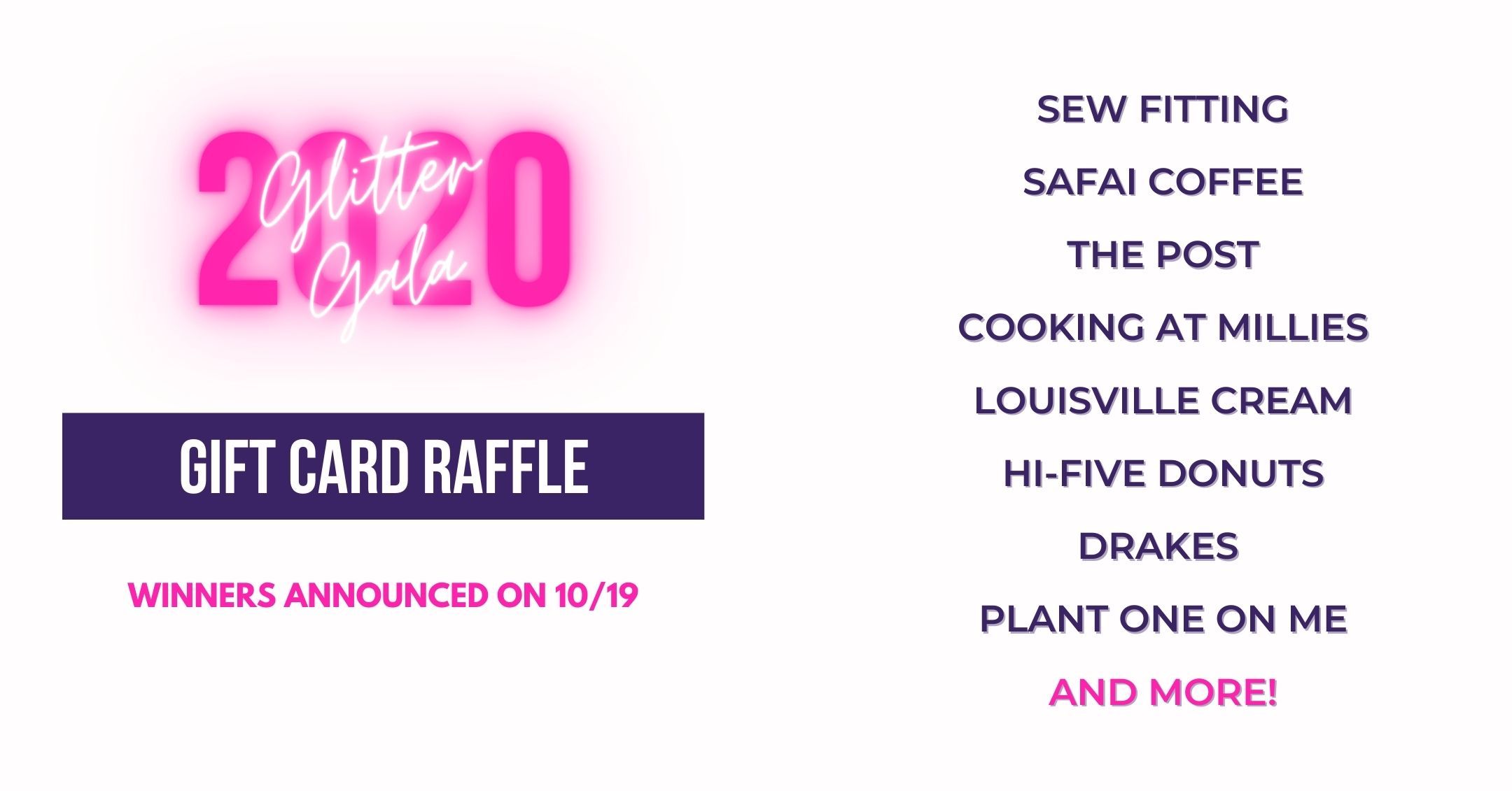 Glitter Gala 2020- Gift Card Raffle by 2020 Glitter Gala