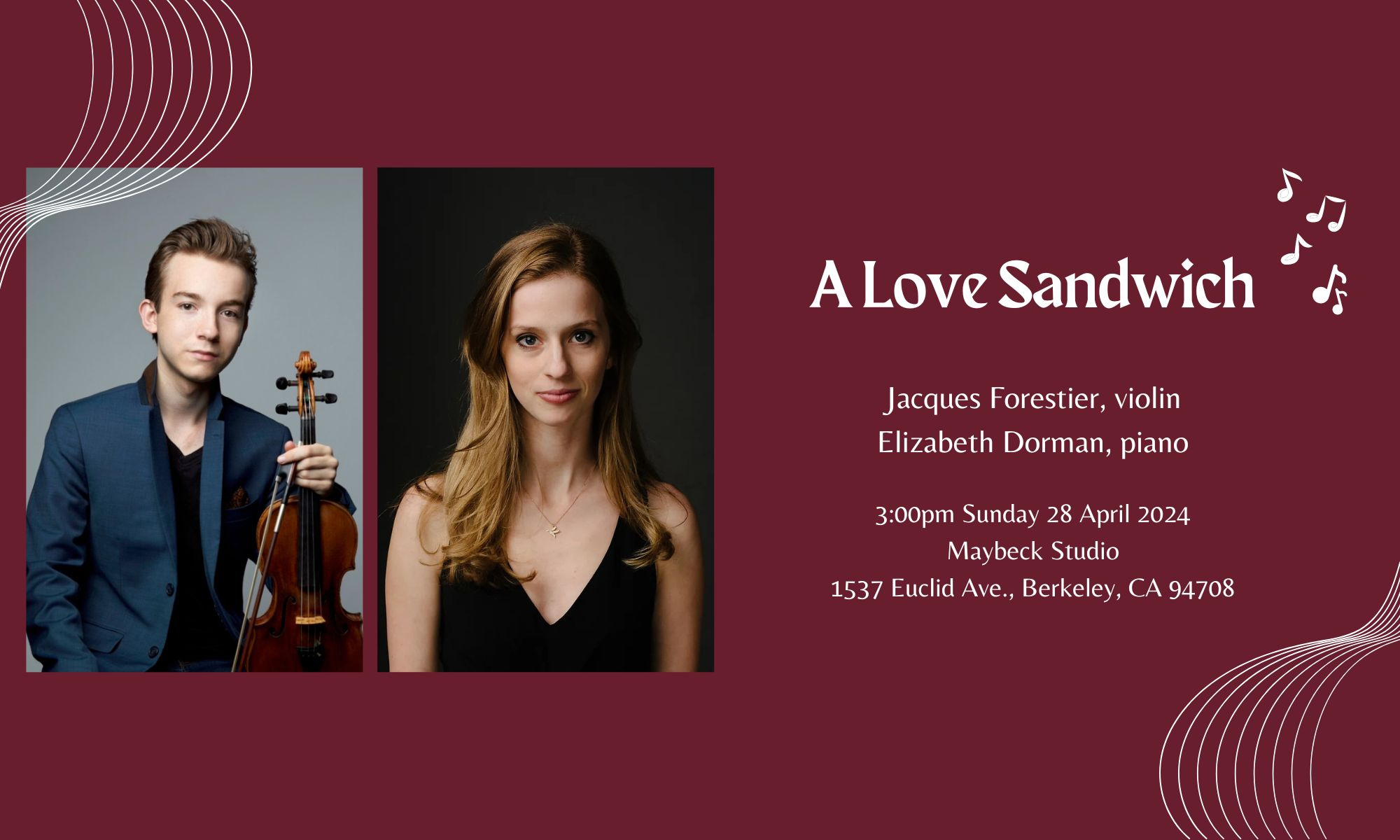 A Love Sandwich: Jacques Forestier, violin and Elizabeth Dorman, piano ...