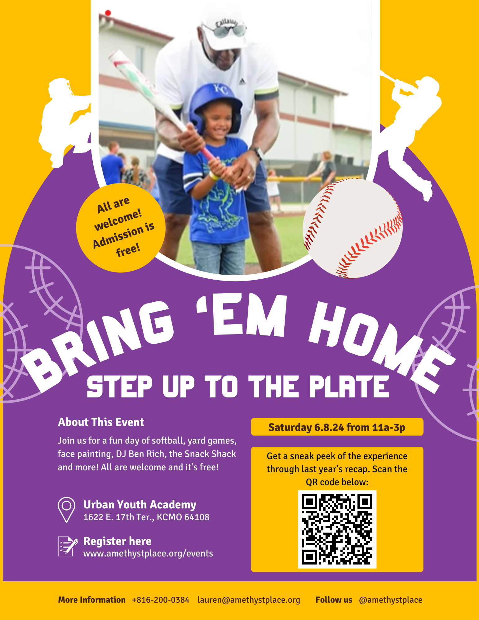 3rd Annual Bring 'Em Home: Step up to the Plate for Amethyst Place ...