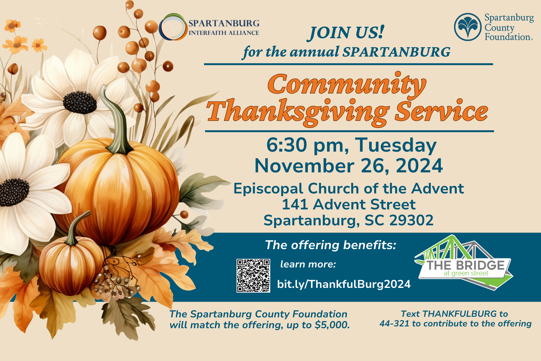 Donate Now | 2024 Spartanburg Community Thanksgiving Service Offering by Spartanburg County ...