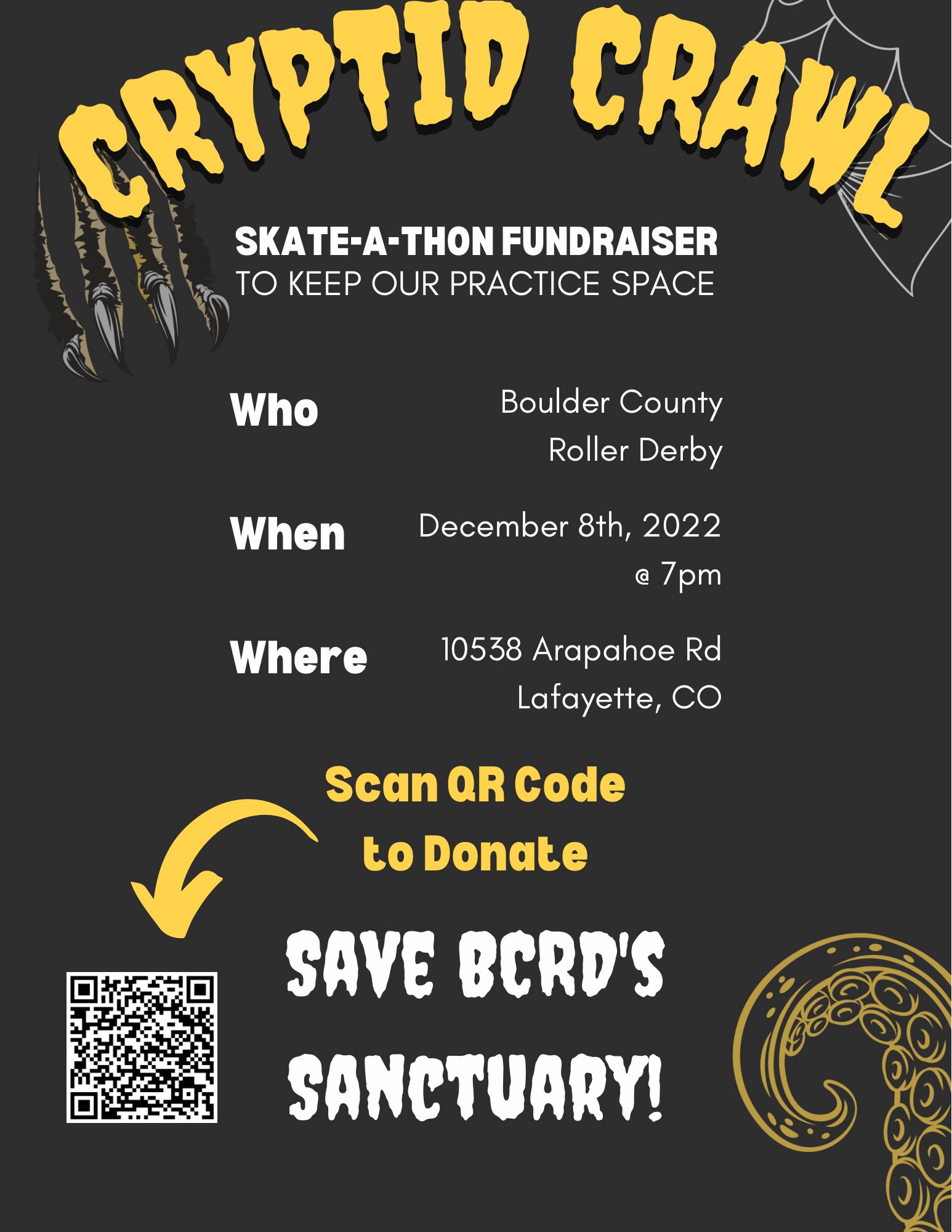 Donate Now | BCRD Cryptid Crawl - Skate-a-Thon by Boulder County Roller ...