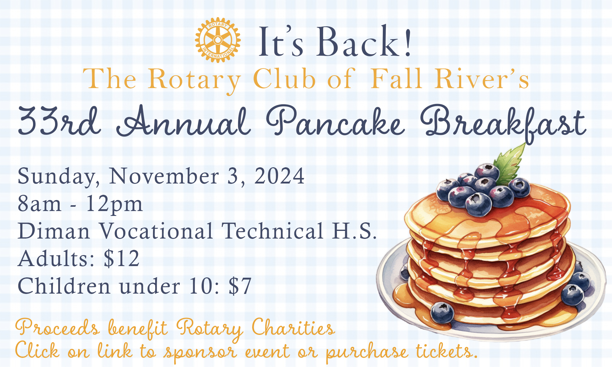 Annual Pancake Breakfast by The Fall River Rotary Club Charitable ...