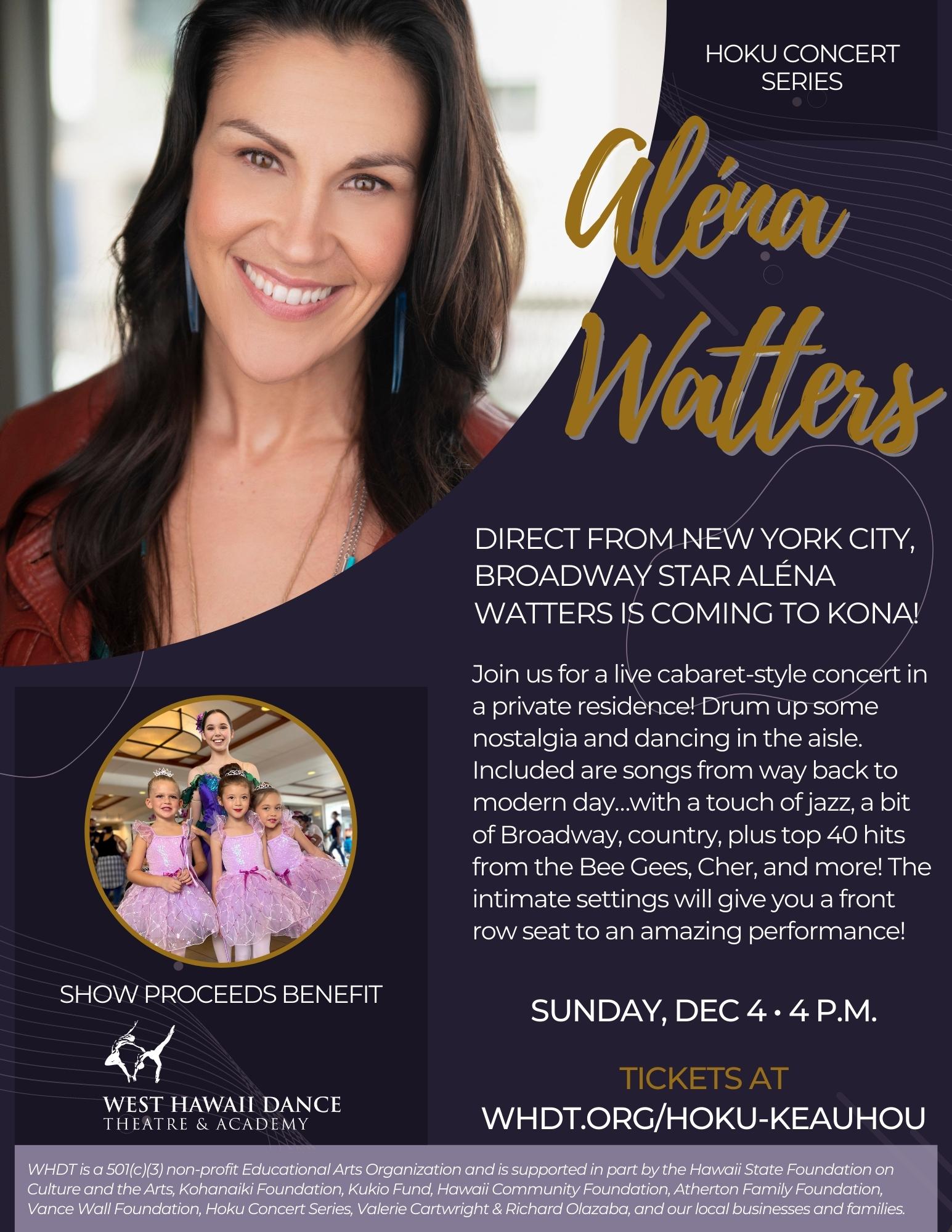 Live Cabaret Concert with Aléna Watters-Dec. 4 by West Hawaii Dance ...