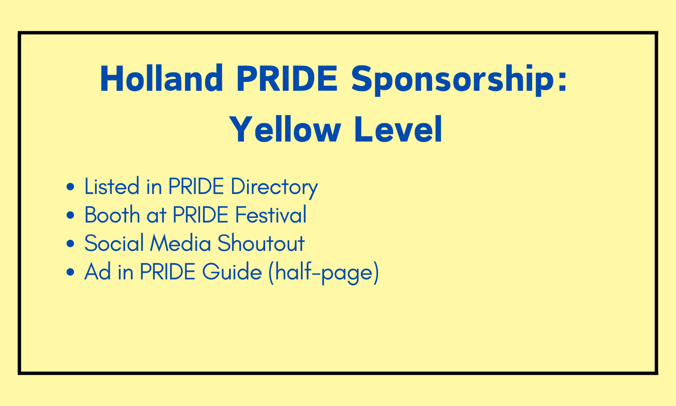 Yellow Sponsorship by Out On The Lakeshore
