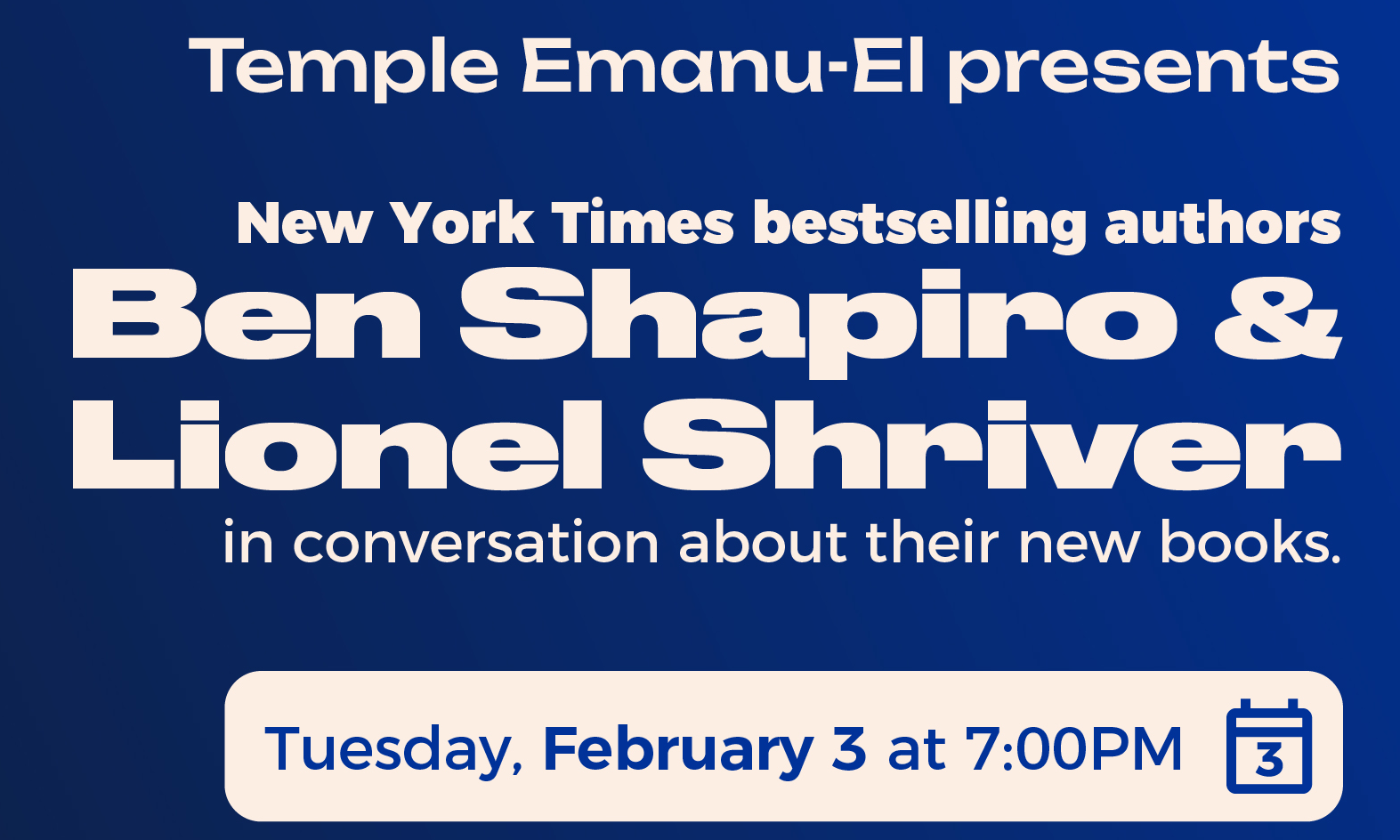 New York Times Best Selling Authors: Ben Shapiro & Lionel Shriver at ...